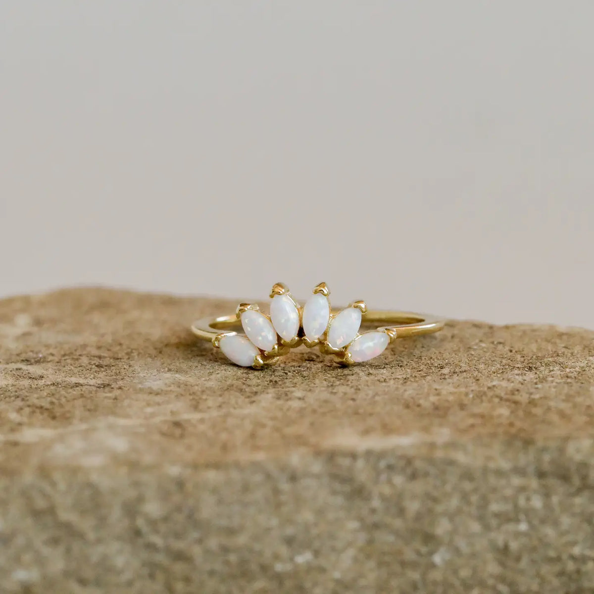 Opal Crown Gold Ring | Lena Rose Beauty